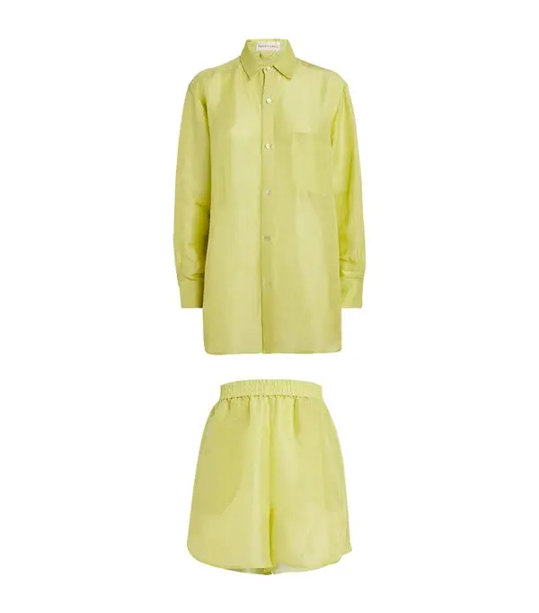 Olivia Von Halle Silk-linen Pyjama Set
