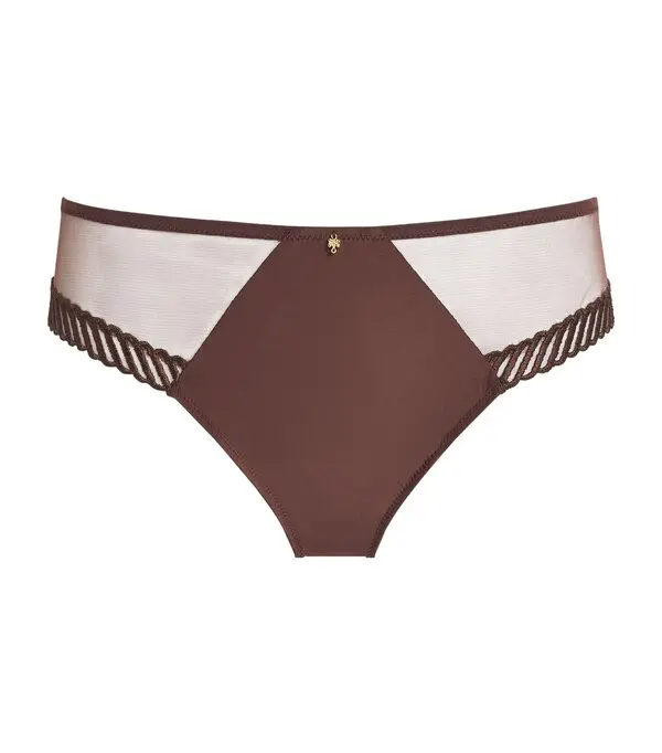 AUBADE Sheer Emotion Brazilian Briefs - Brown