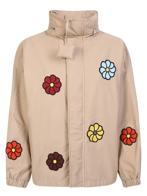Moncler Delamont Jacket With Macramé Embroidery - Beige