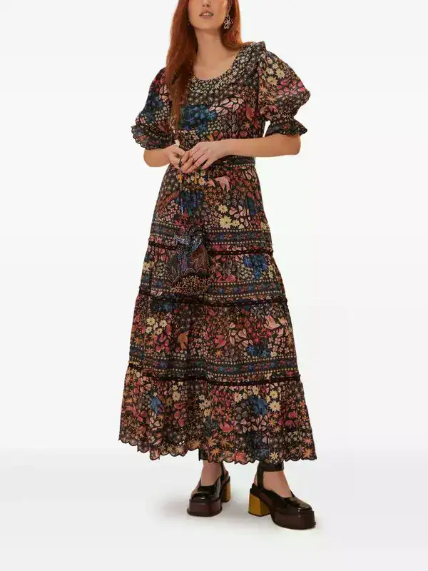 Buy Farm Rio Beaded-belt Tiered Maxi Dress - Blue At 49% Off | Editorialist