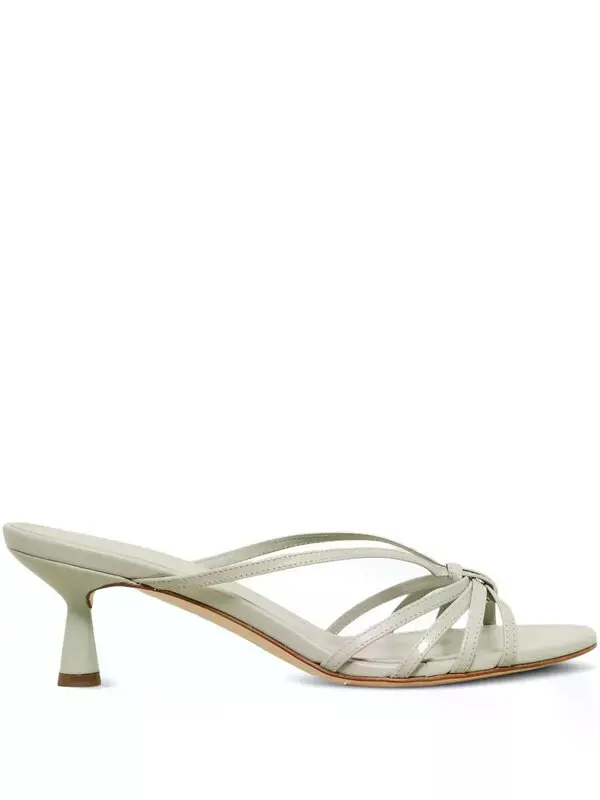 AeydĒ Knotted Leather Heeled Sandals - Neutrals