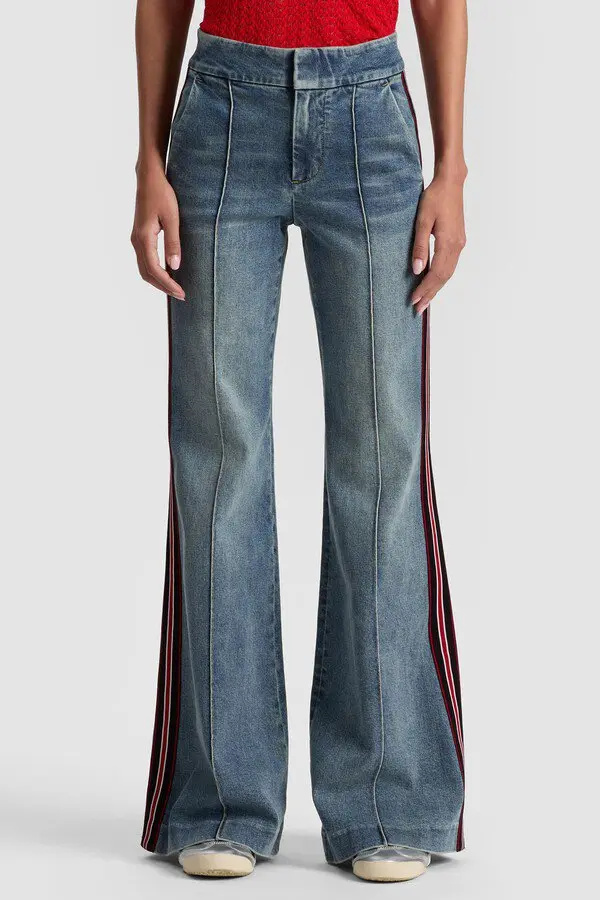 Alice + Olivia Dylan Striped Jean