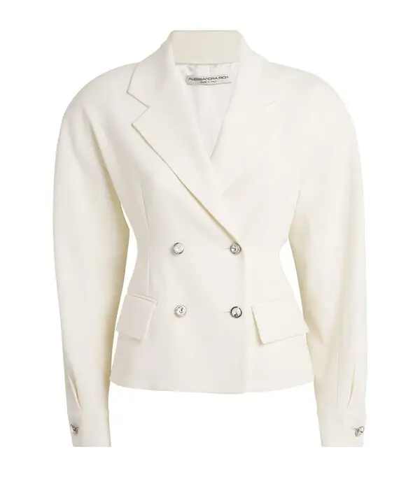 Alessandra Rich Wool-blend Crepe Double-breasted Jacket