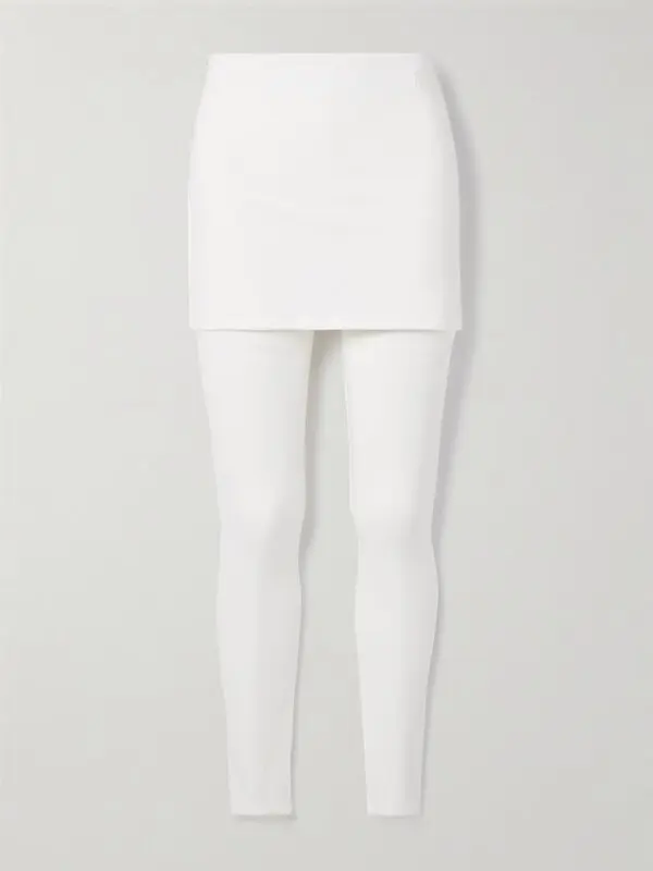 THE PARK Joy Layered Stretch-tencel Lyocell Jersey Leggings - Cream