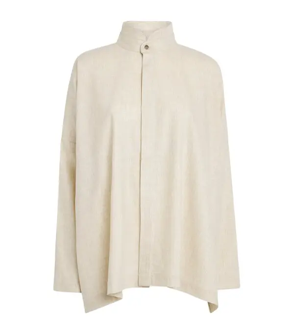 Eskandar Cashmere-wool A-line Shirt - Neutral