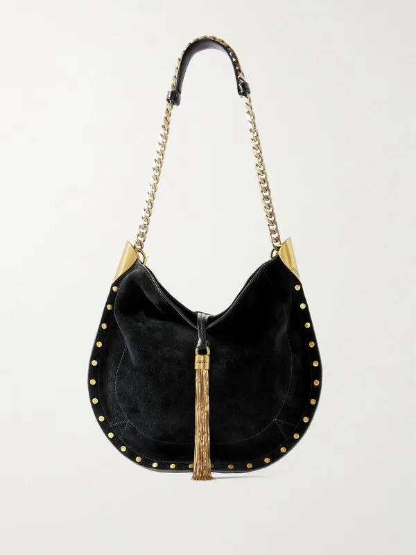 Isabel Marant Oskan Leather-trimmed Suede Shoulder Bag