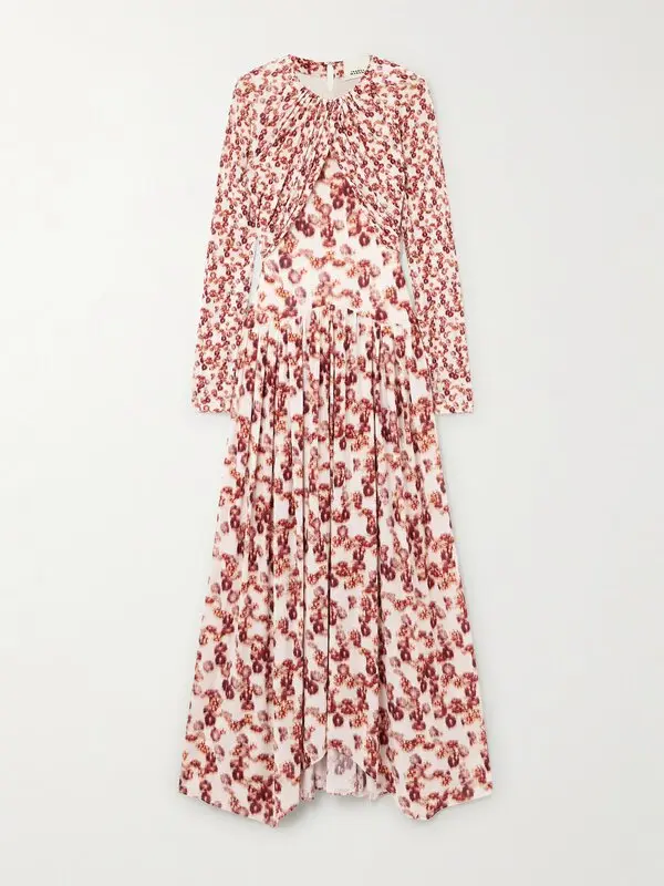 Isabel Marant Galina Asymmetric Draped Printed Maxi Dress
