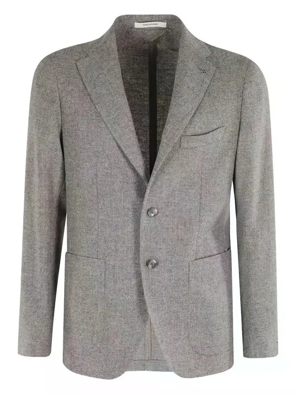 Tagliatore Herringbone Single-breasted Blazer - Grey