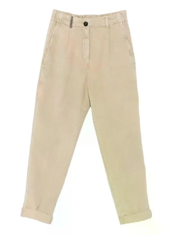 Peserico Pleated Trousers With Cuffed Hem - Neutrals