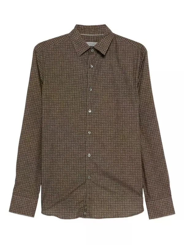 Canali Checked Shirt - Brown