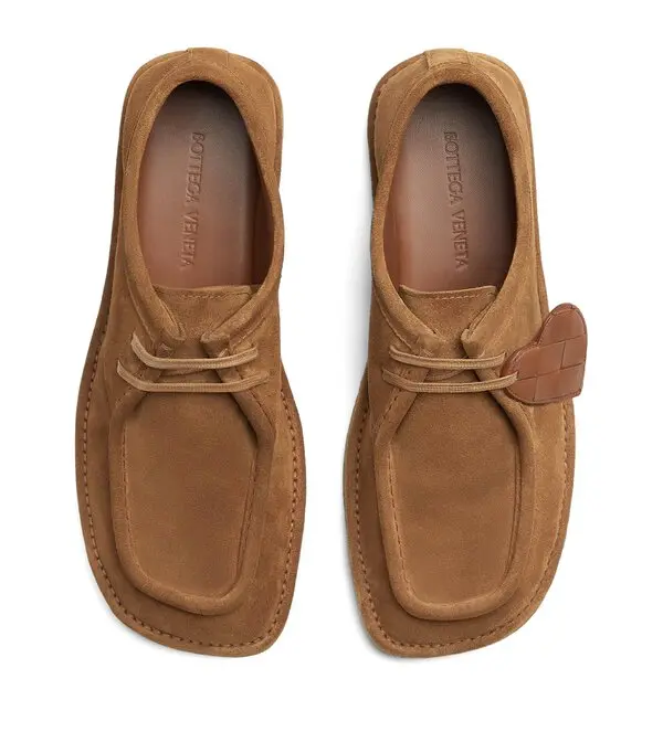 Bottega Veneta Suede Daddy Derby Shoes - Orange