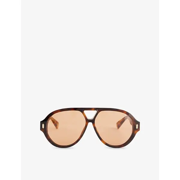 Amiri Aviator-frame Acetate Sunglasses - Tortoise Shell