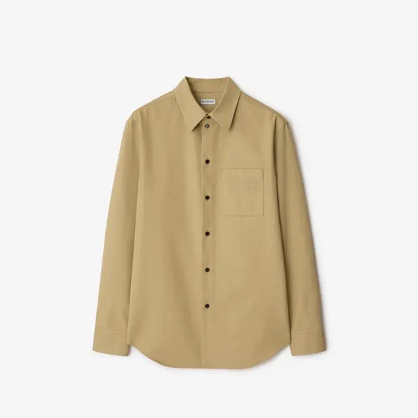 Burberry Relaxed Fit Gabardine Overshirt - Hamper Beige