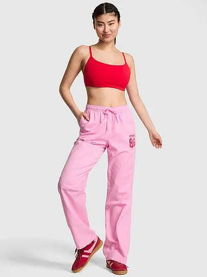 Pink Dorm Lounge Wide-leg Pants - Pink