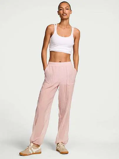 Victoria's Secret Vsx Sheer Ripstop Wide-leg Pant - Beige