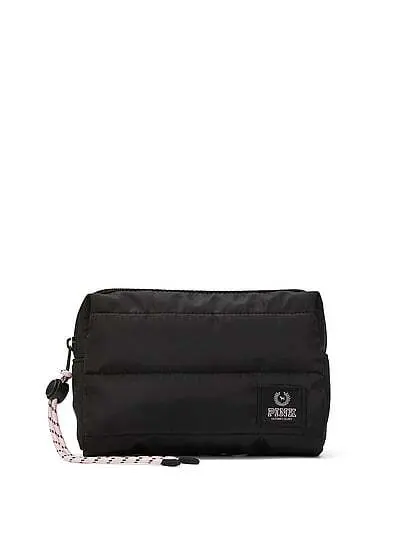 Pink Quilted Pouch - Black