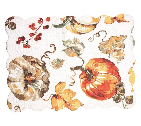 VALERIE PARR HILL Watercolor Pumpkin Placemat Set Of 6 Valerie