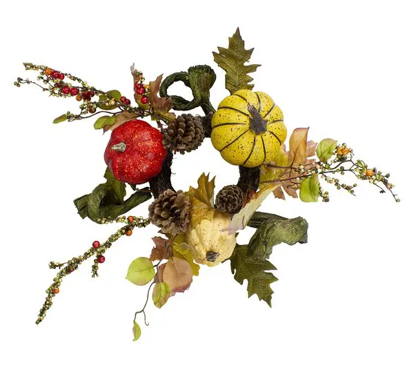 NORTHLIGHT Berries & Pine Cone Harvest Wreath 1 3' Unlit - One-color