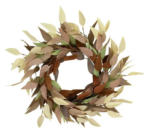 NORTHLIGHT Harvest Neutral Fall Foliage Leaf Wr Eath 22' Unlit