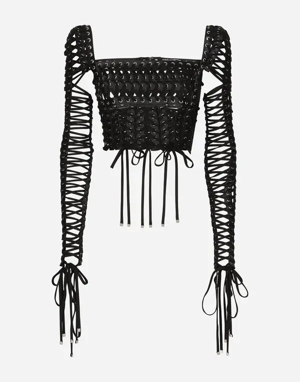Dolce & Gabbana Top With Laces And Eyelets - Multicolor