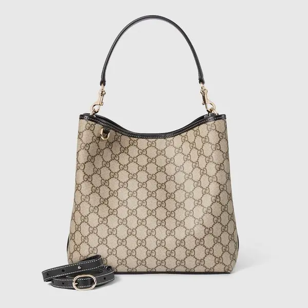Gucci Gg Emblem Medium Bucket Bag Gg Canvas - Beige