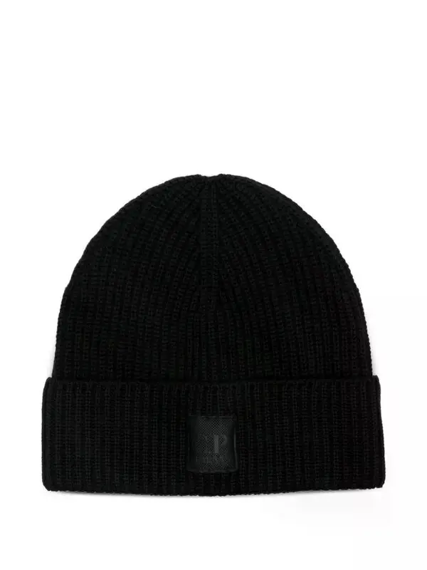 C.P. COMPANY Ribbed Logo-patch Beanie