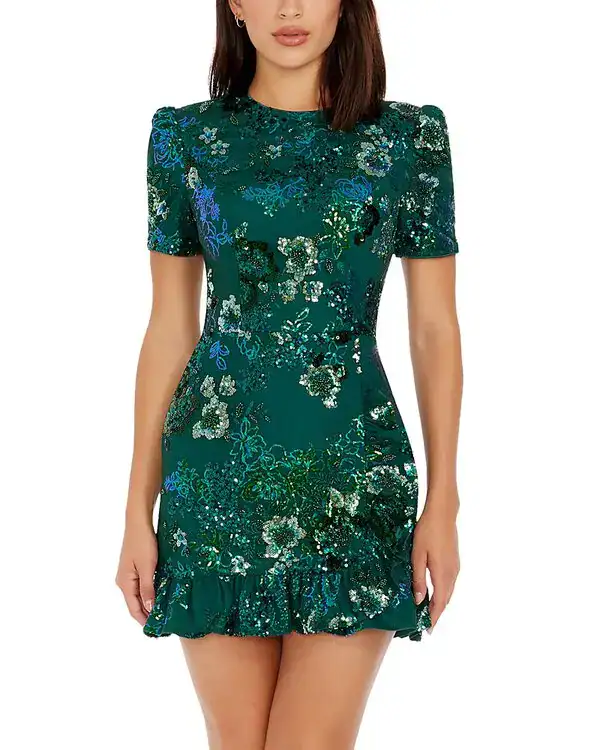 dress the population green dress Dress THE Population Elle Dress - Green main image 0