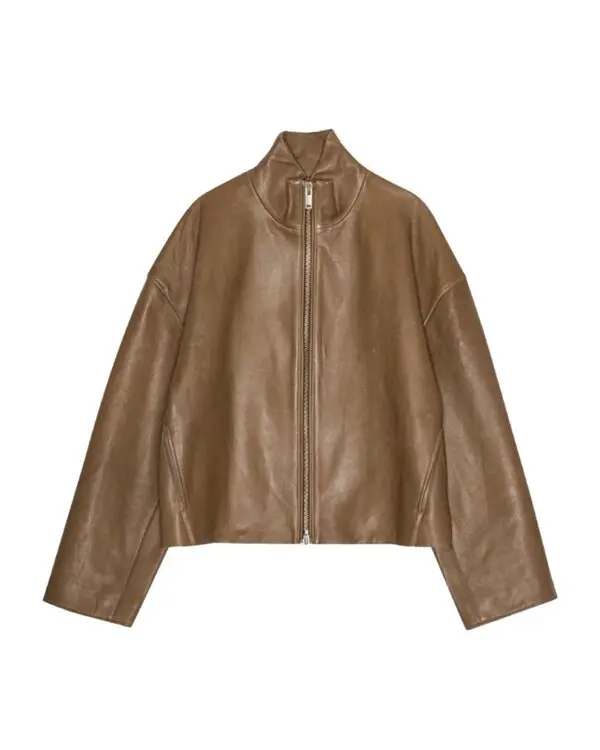 Remain Birger Christensen Leather Jacket - Sepia