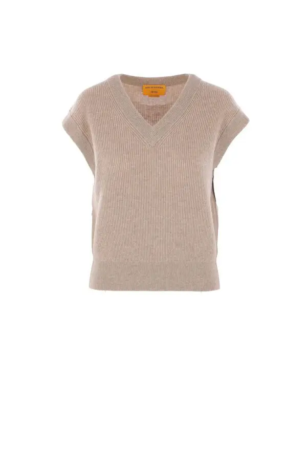 Guest In Residence Ribbed Cashmere Knit Vest - Beige