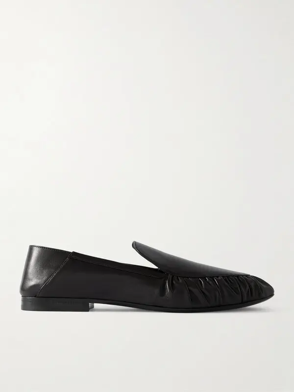 Saint Laurent Alain Collapsible-heel Leather Loafers