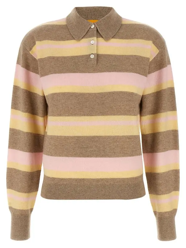 Guest In Residence Cashmere Striped Polo Shirt