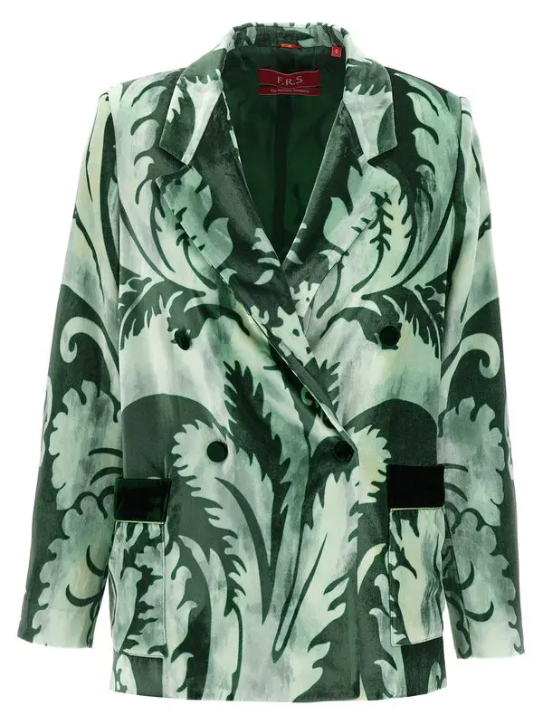 F.R.S FOR RESTLESS SLEEPERS Mereope Velvet Blazer - Multicolor