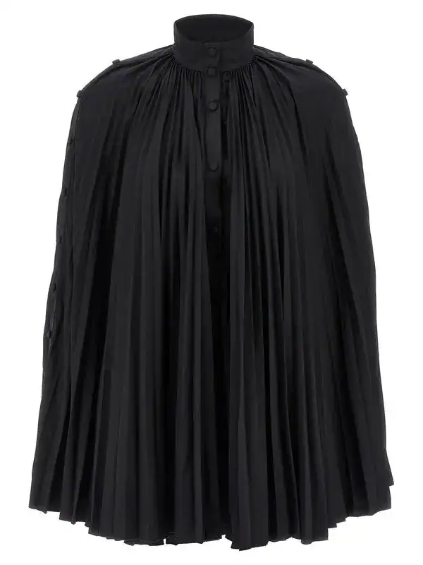 ワンピース GIOVANNI BEDIN Pleated dress with cape Giovanni Bedin Pleated Mini Dress With Cape In Black - 13