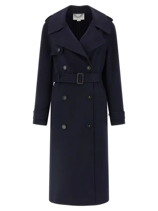 Stella McCartney Double-breasted Wool Trench Coat - Blue