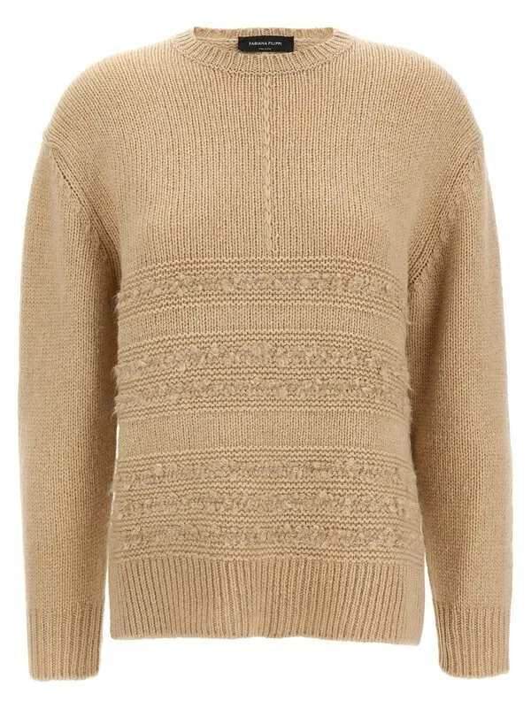 Fabiana Filippi Bouclé Insert Sweater - Beige