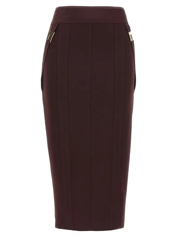 Elisabetta Franchi High-waist Midi Skirt - Bordeaux