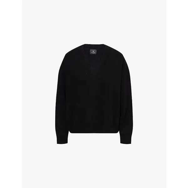 ANINE BING Lee V-neck Cashmere Jumper - Black