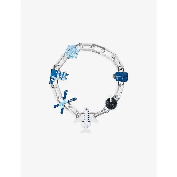 POUBEL The Alpine Connoisseur Rhodium-plated Charm Bracelet - Silver