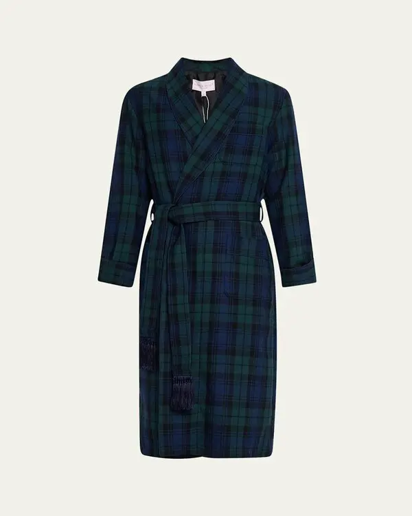 Derek Rose Tartan Wool Bath Robe