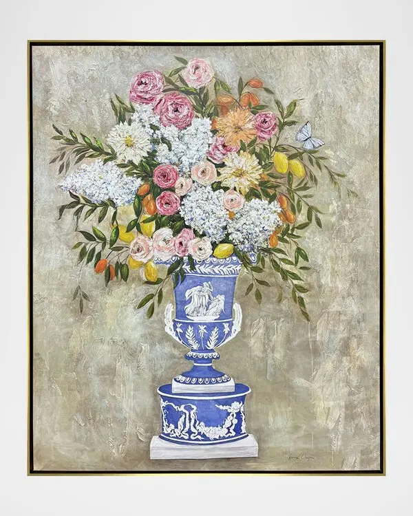 PARAGON DECORS Arrangement In Blue" Hand-embellished Giclee