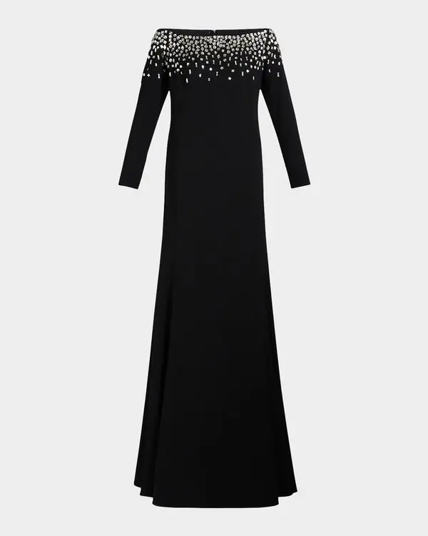 Marina Rinaldi Pedina Off-shoulder Gown
