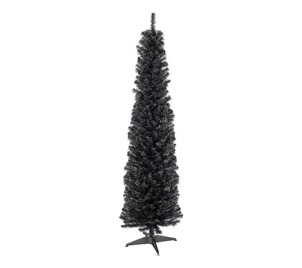 NORTHLIGHT 6' Charcoal Brown Tinsel Halloween T Ree Unlit