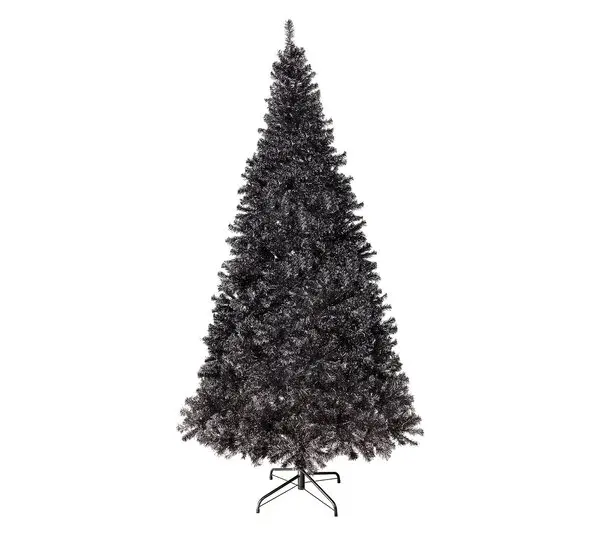 NORTHLIGHT Tinsel Halloween Tree 9' Black Unlit