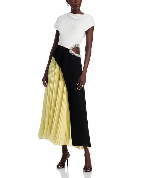 Simkhai Andromeda Embellished Cutout Dress - Sunglow Multi
