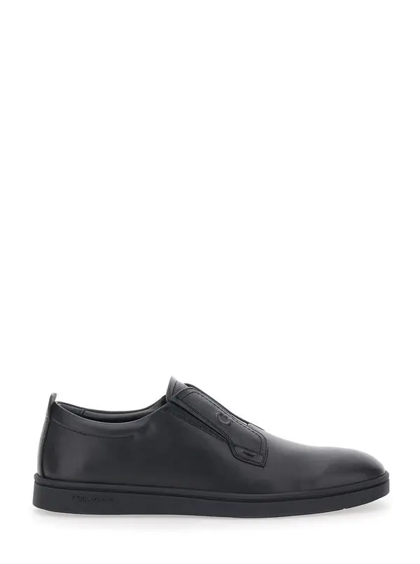 FERRAGAMO Alfie Leather Sneakers - Black