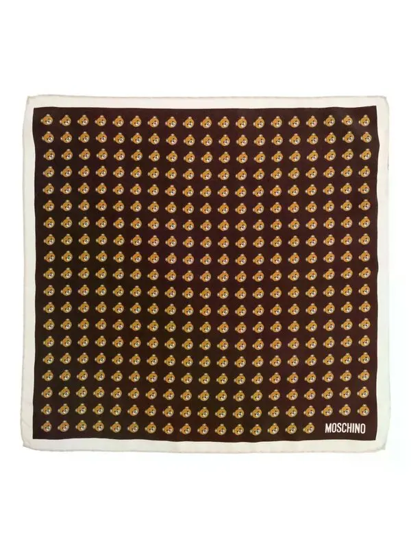 Moschino Teddy-bear Print Pocket Square
