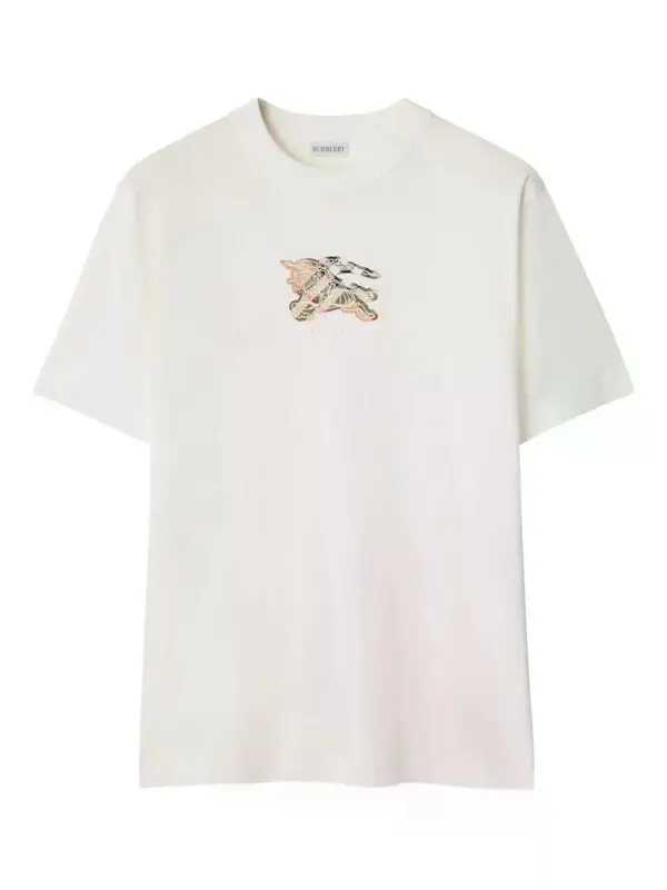 Burberry Ekd Check Cotton T-shirt - White