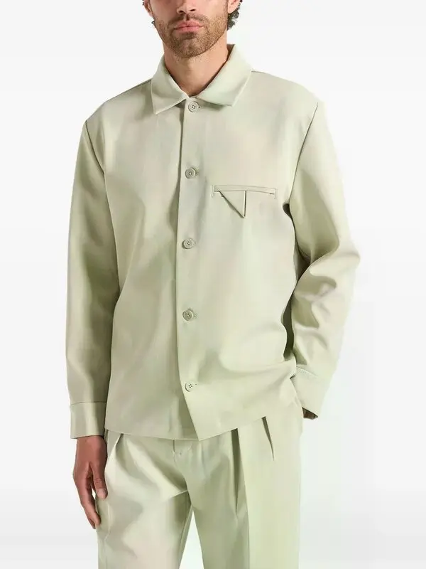 Manière De Voir Leo Hatched Tailored Overshirt - Neutrals