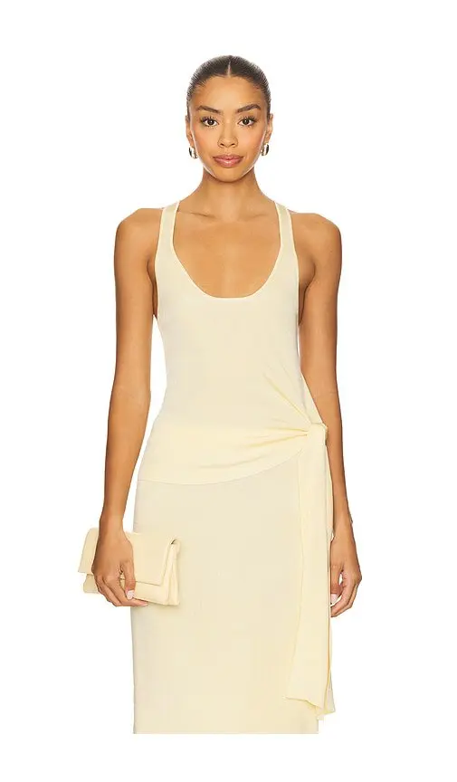 LOVERS AND FRIENDS Elsy Tie Tank Top - Pale Yellow