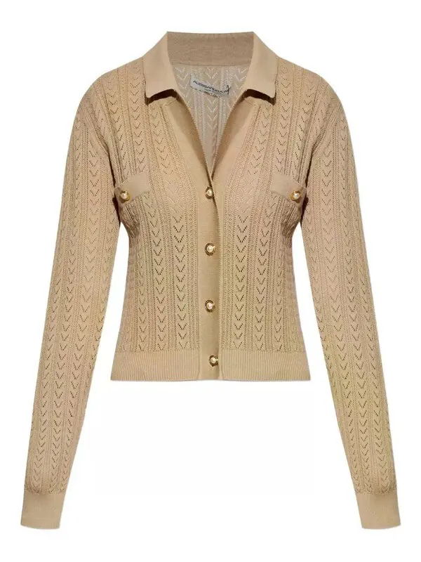 Alessandra Rich Cable-knit Button Cardigan - Neutrals